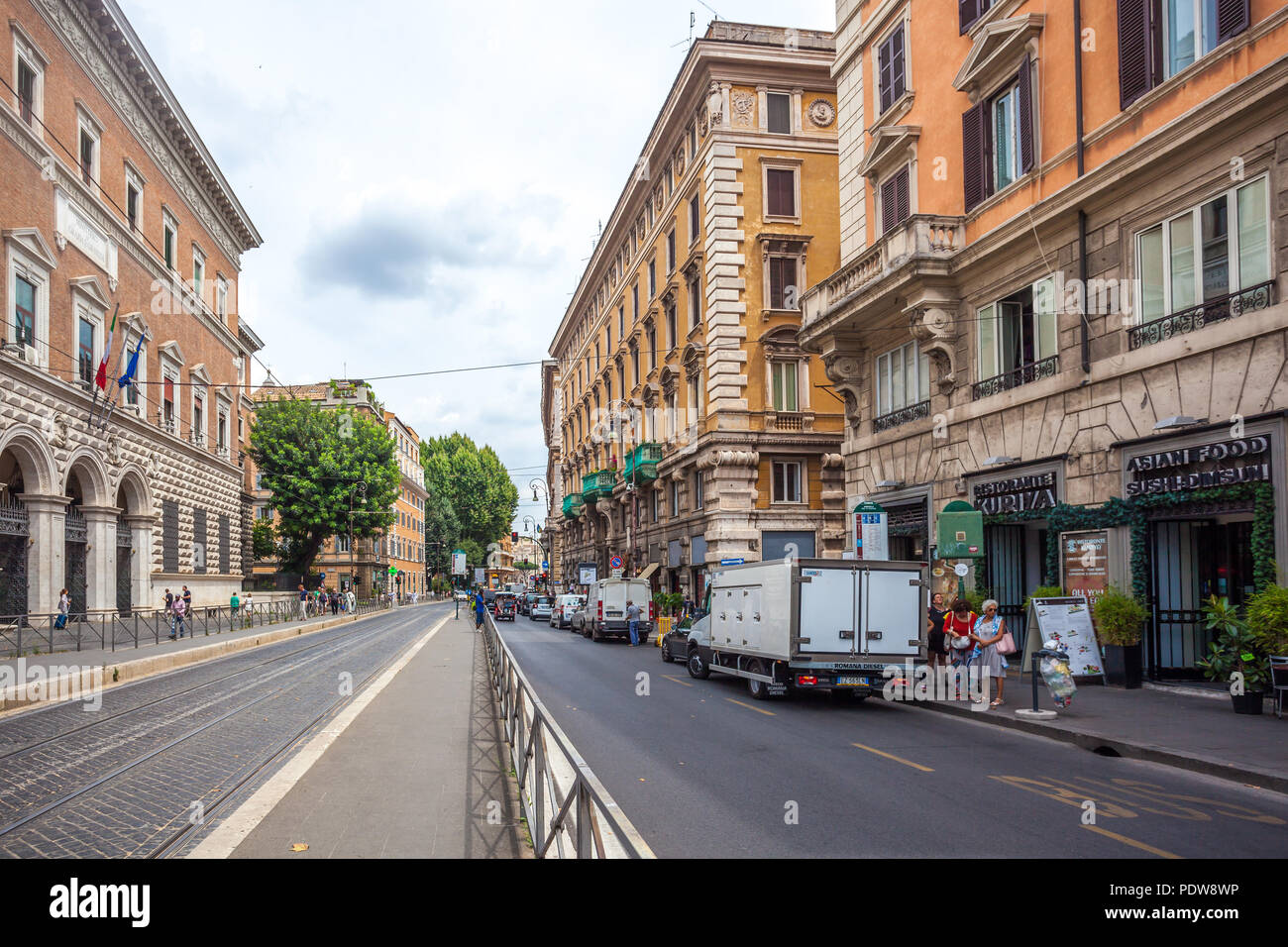 Old street in Rome, Italy. Architecture and landmark of Rome Stock ...