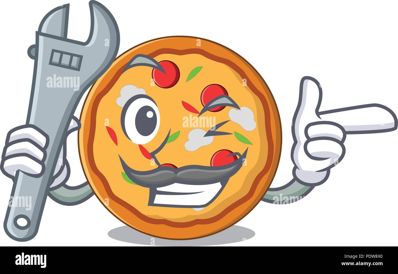 Mechanic pizza mascot cartoon style Stock Vector Image & Art - Alamy