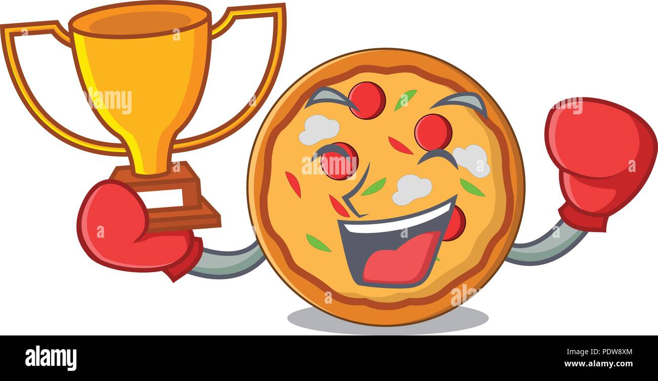 Boxing winner pizza mascot cartoon style Stock Vector Image & Art - Alamy
