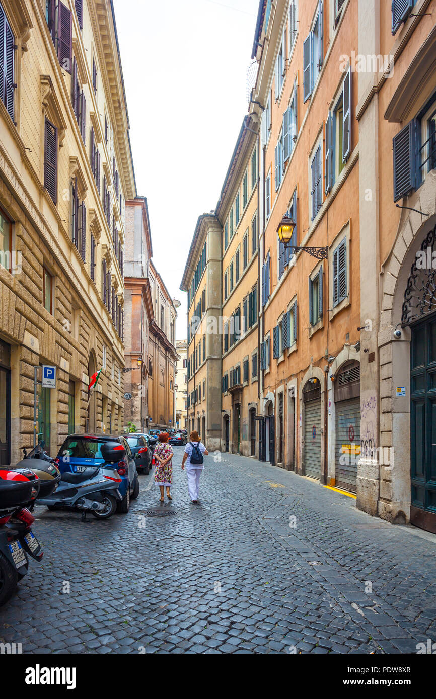 Old street in Rome, Italy. Architecture and landmark of Rome Stock ...
