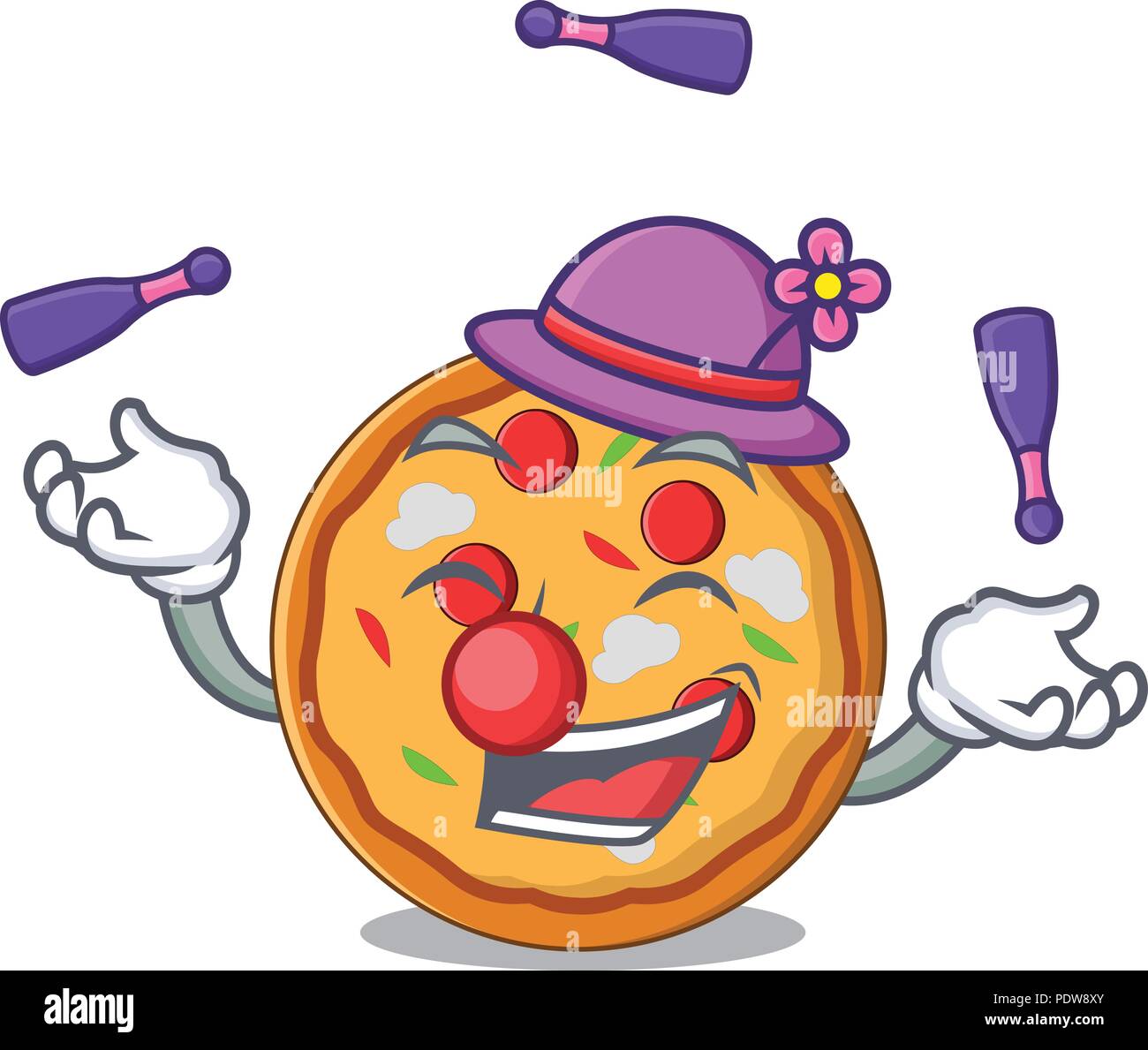 Juggling pizza mascot cartoon style Stock Vector Image & Art - Alamy