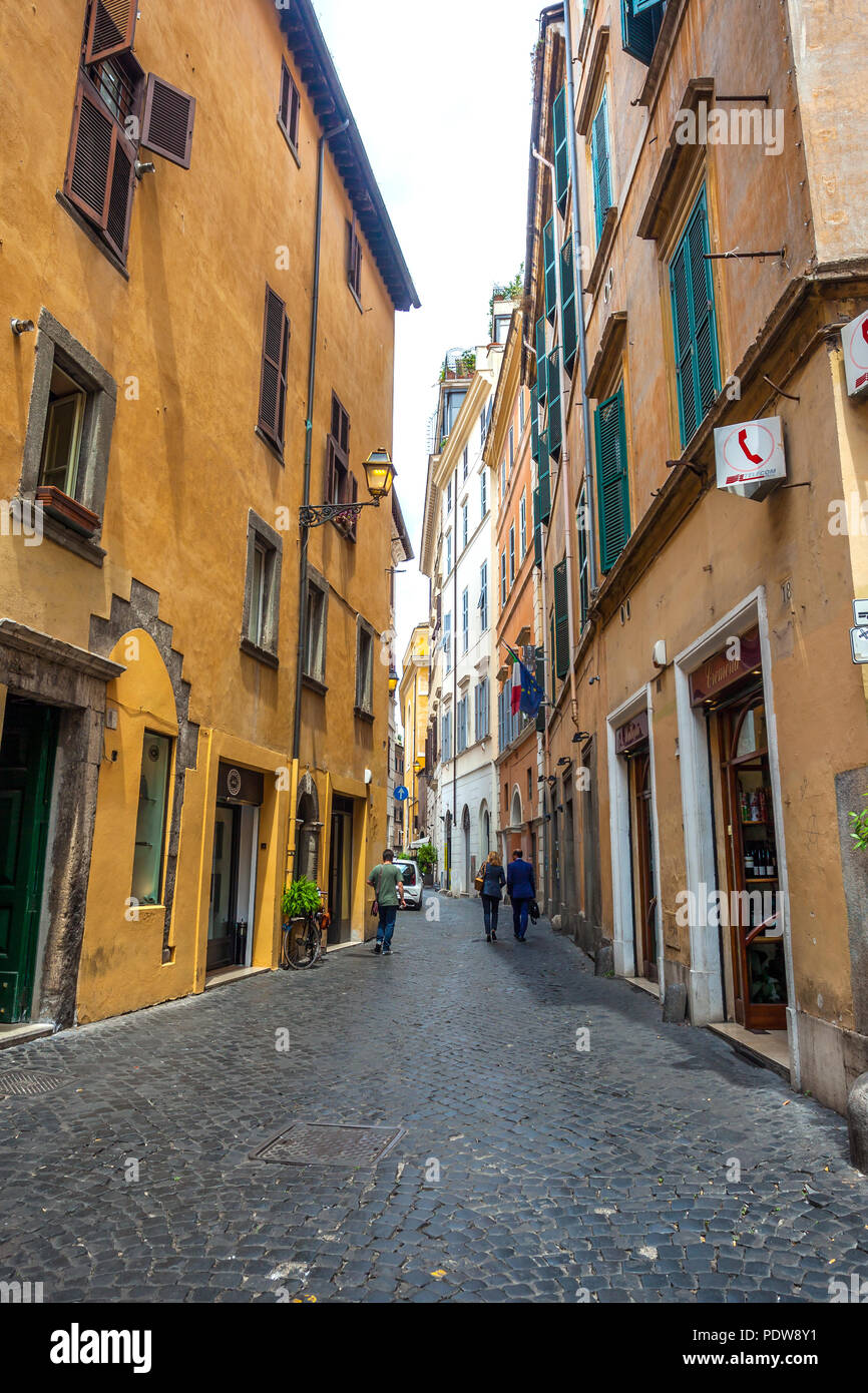 Old street in Rome, Italy. Architecture and landmark of Rome Stock ...