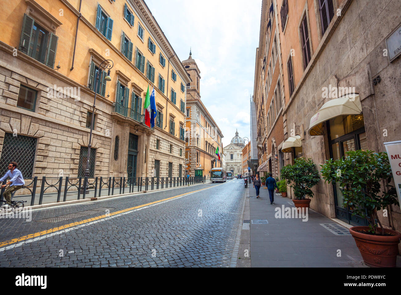 Old street in Rome, Italy. Architecture and landmark of Rome Stock ...