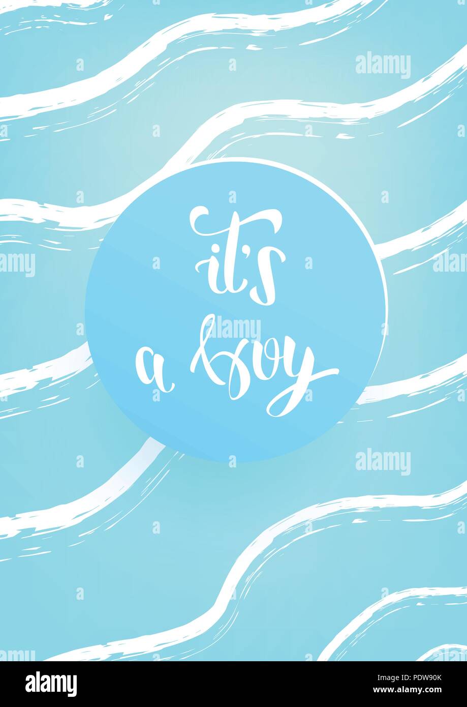 It's a Boy template. Handwritten lettering. Vector illustration Stock ...