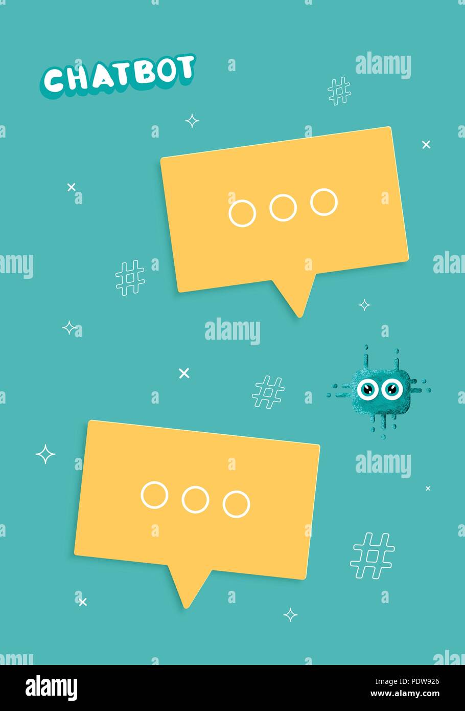 Speech bubbles flyer. Chat bot concept. Virtual assistance elements ...