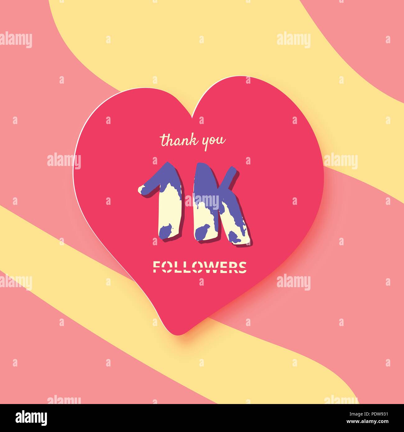 1K followers thank you post with heart shape and decoration. 1000 ...