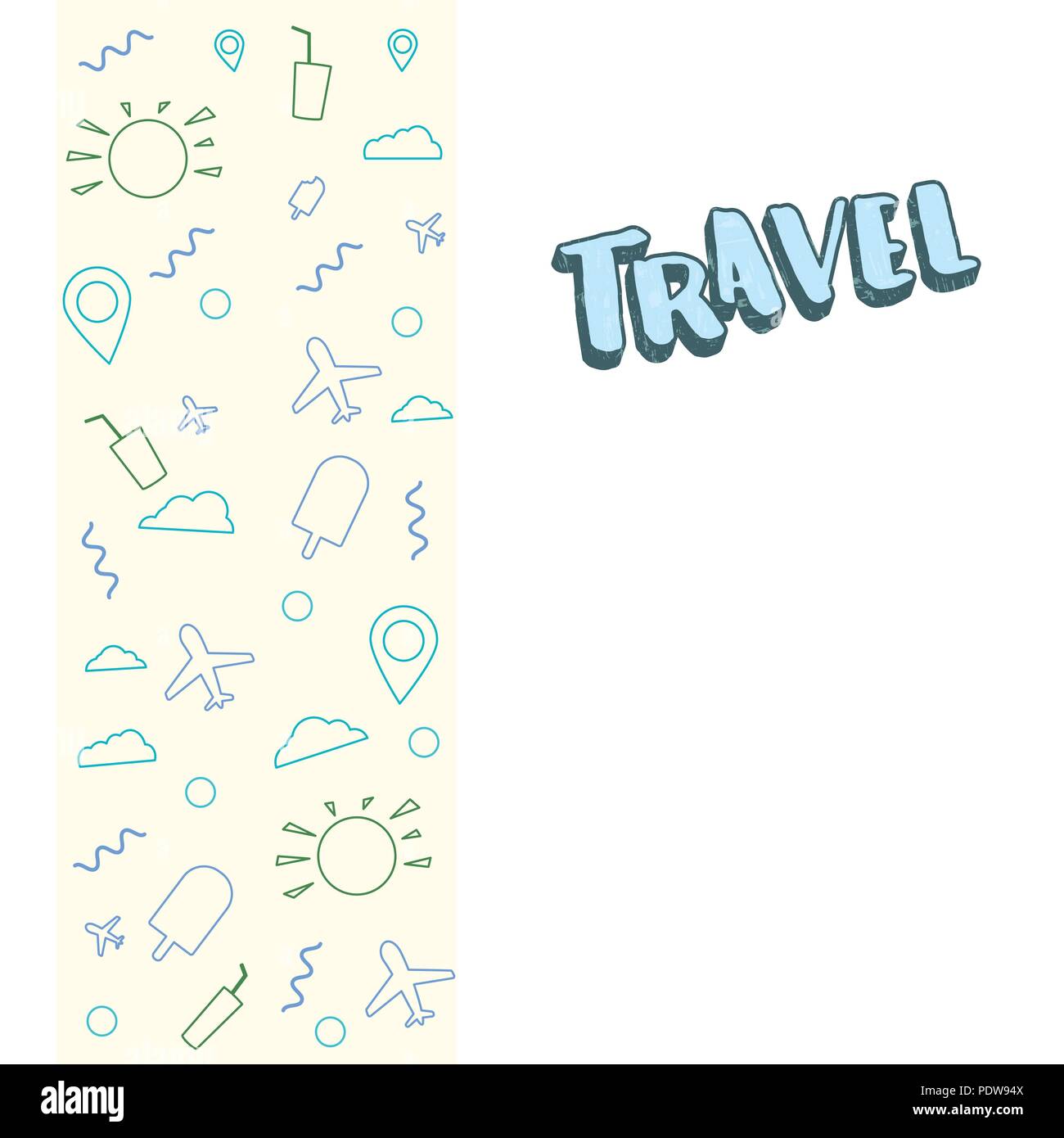 Travel shapes. Handwritten lettering with decoration. Template for ...