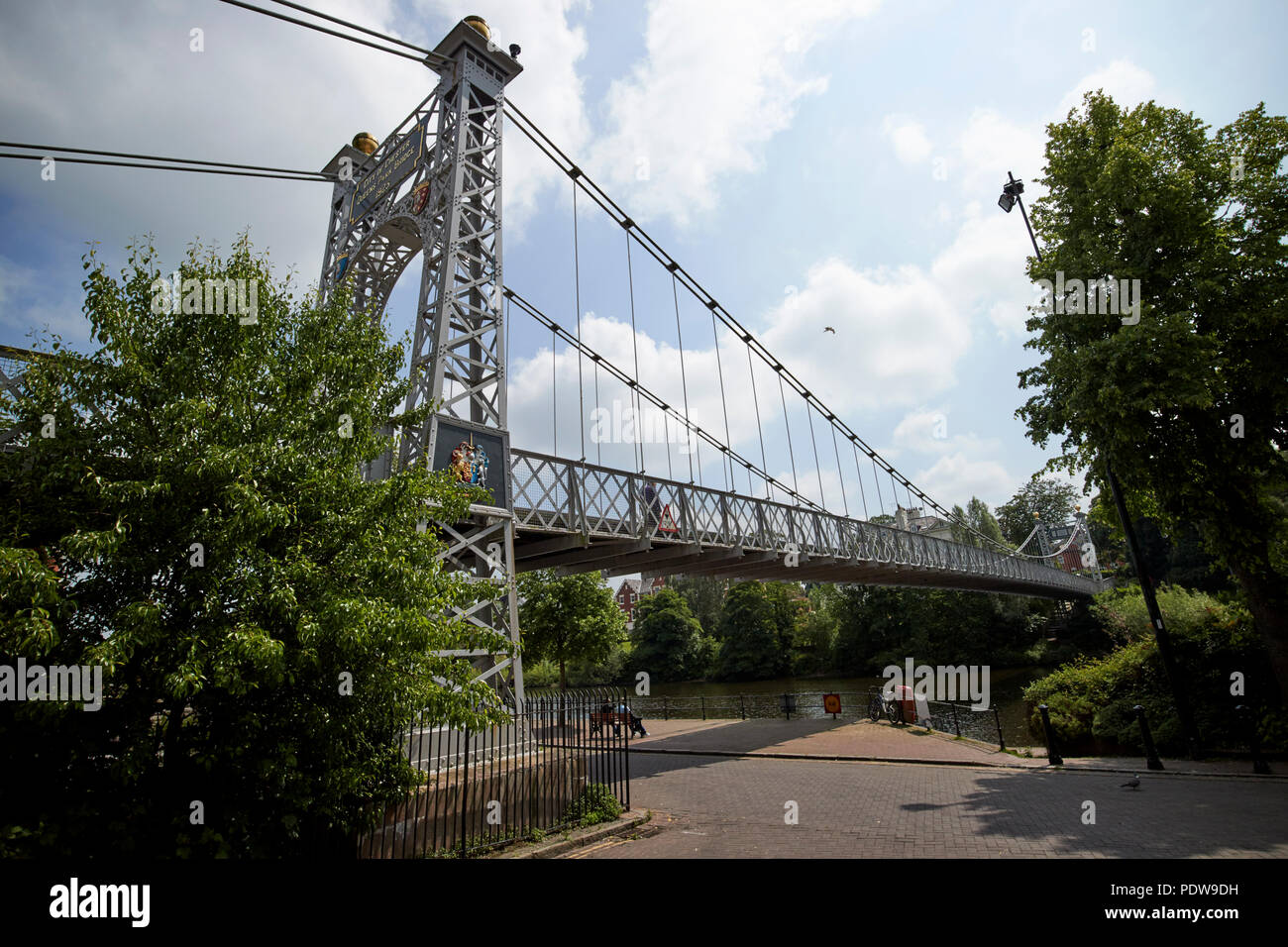 Queens park suspension bridge chester uk hi-res stock photography and ...