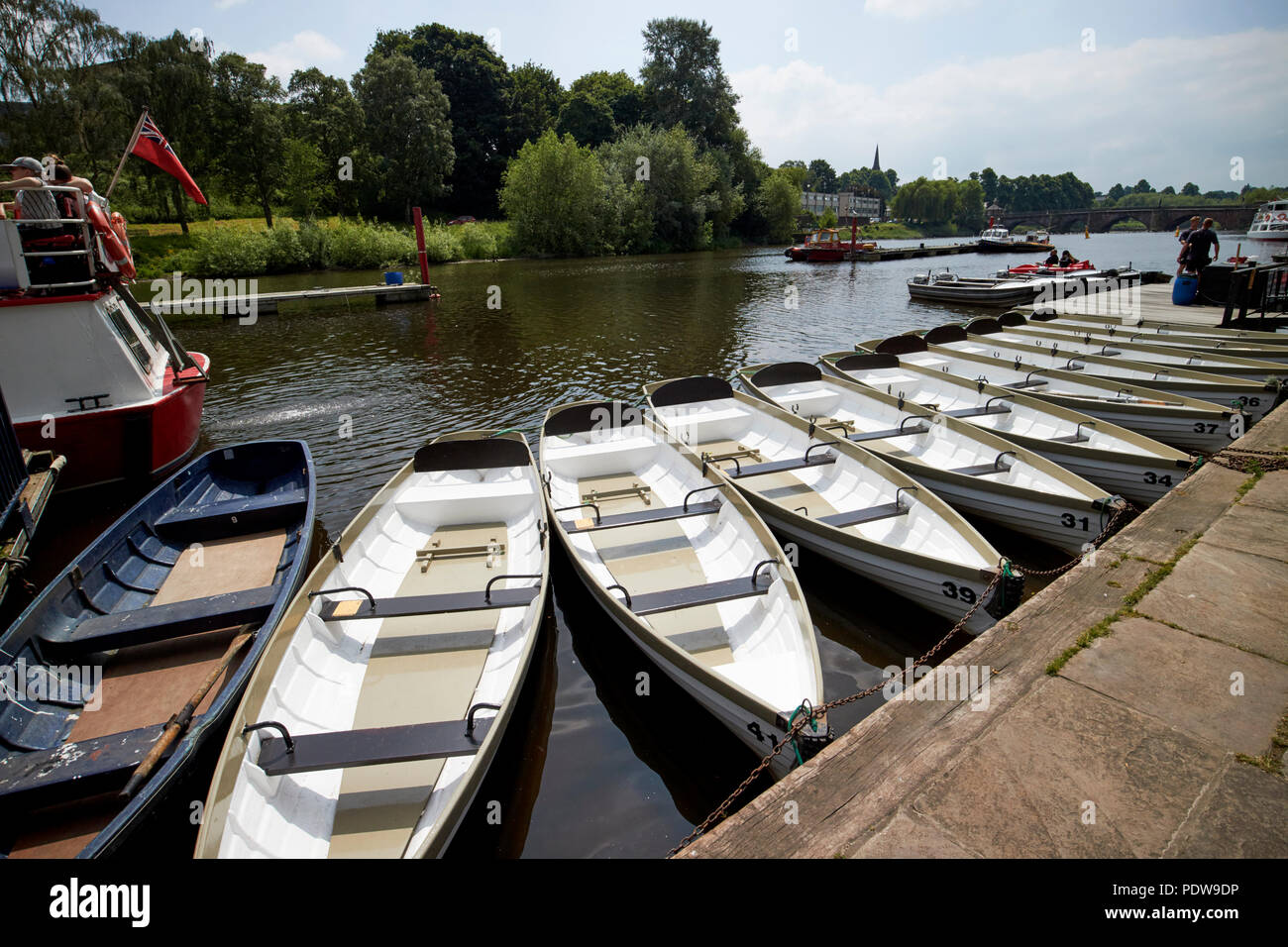 boats for hire on the river dee in chester cheshire england uk Stock ...