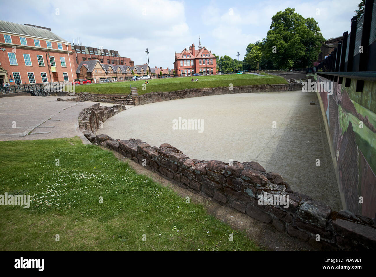 retaining wall around central pit of the visible section of the roman ...