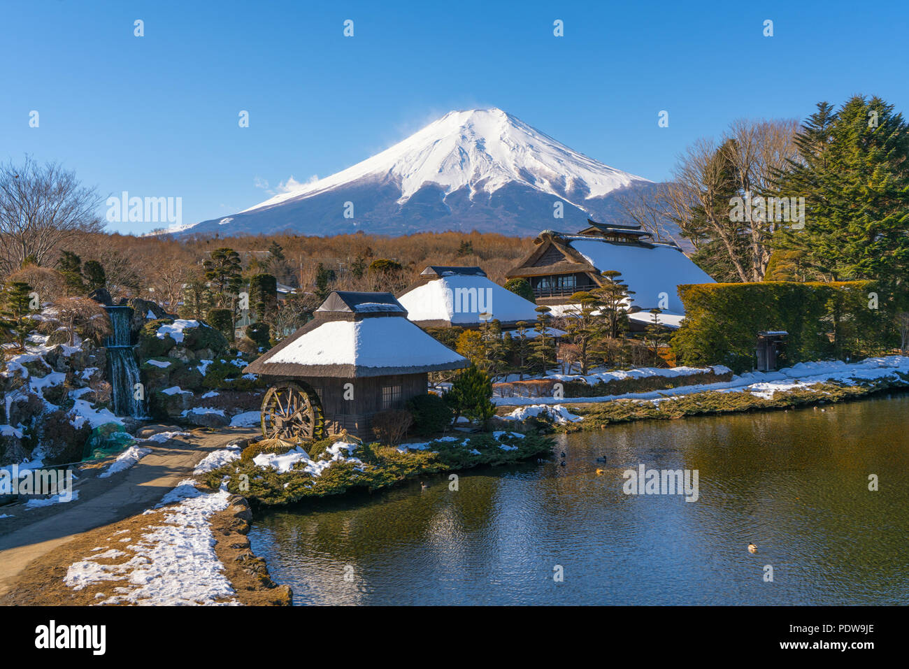 Beautiful landscape of Fuji mountain in winter, Japan Stock Photo - Alamy