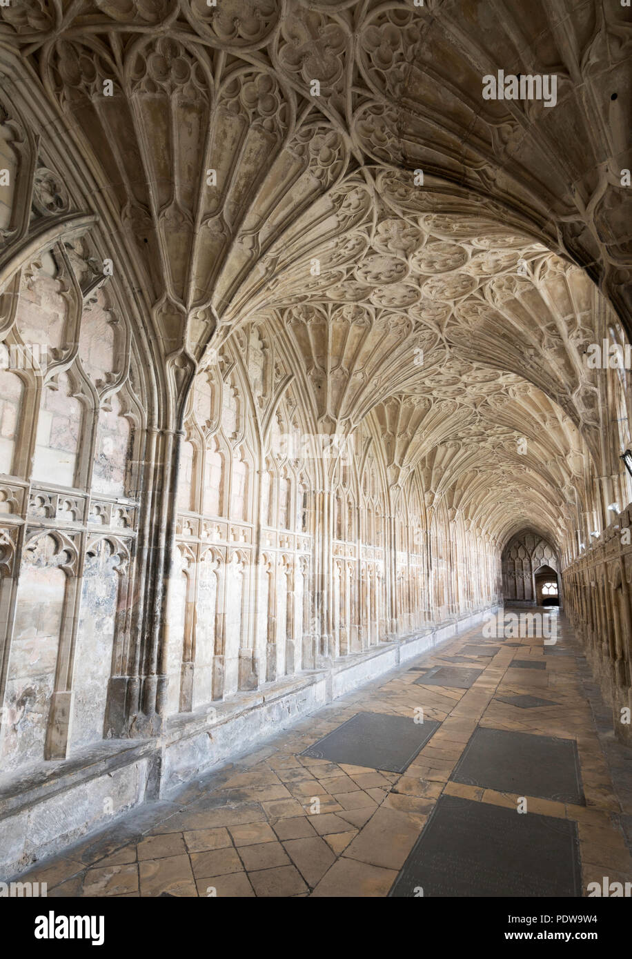 Fan vaulting within the cloister of Gloucester cathedral, England, UK ...