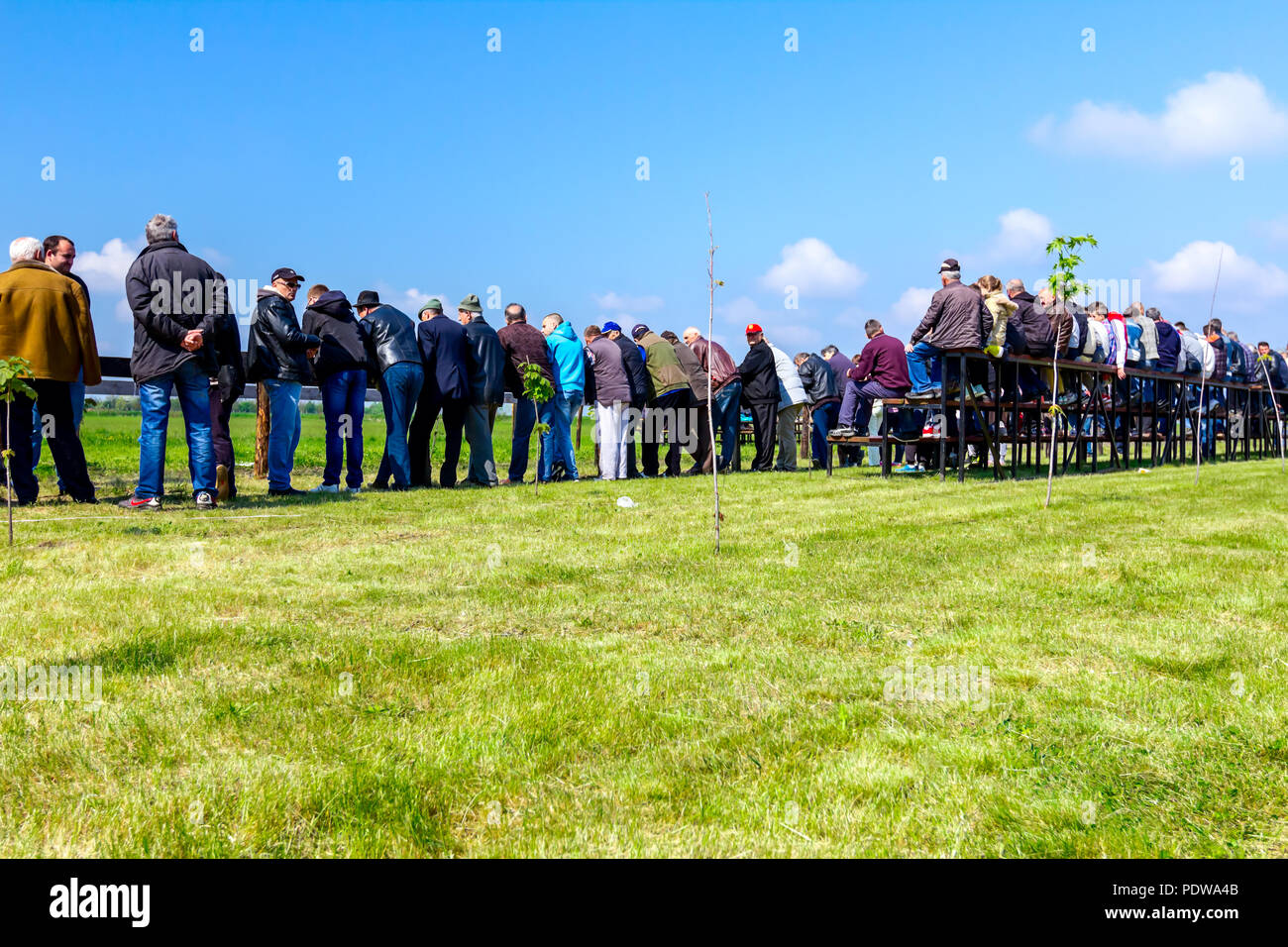 Group of people or crowd in grandstand hi-res stock photography and ...