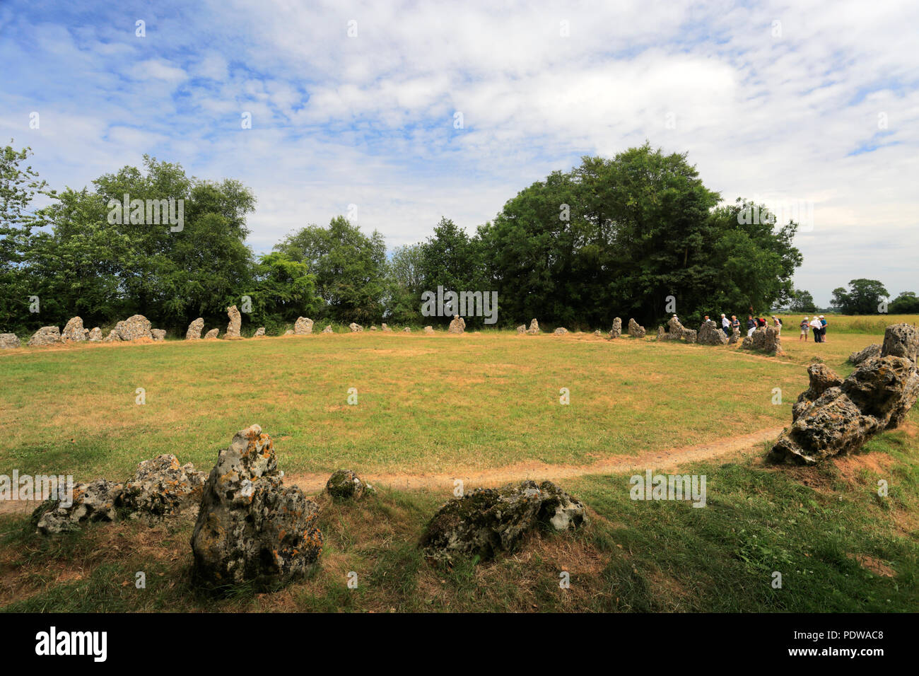Walkers at the kings men stone circle hi-res stock photography and ...
