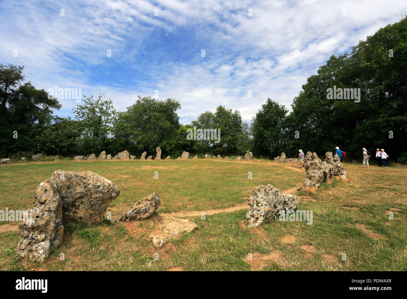 Walkers at the kings men stone circle hi-res stock photography and ...