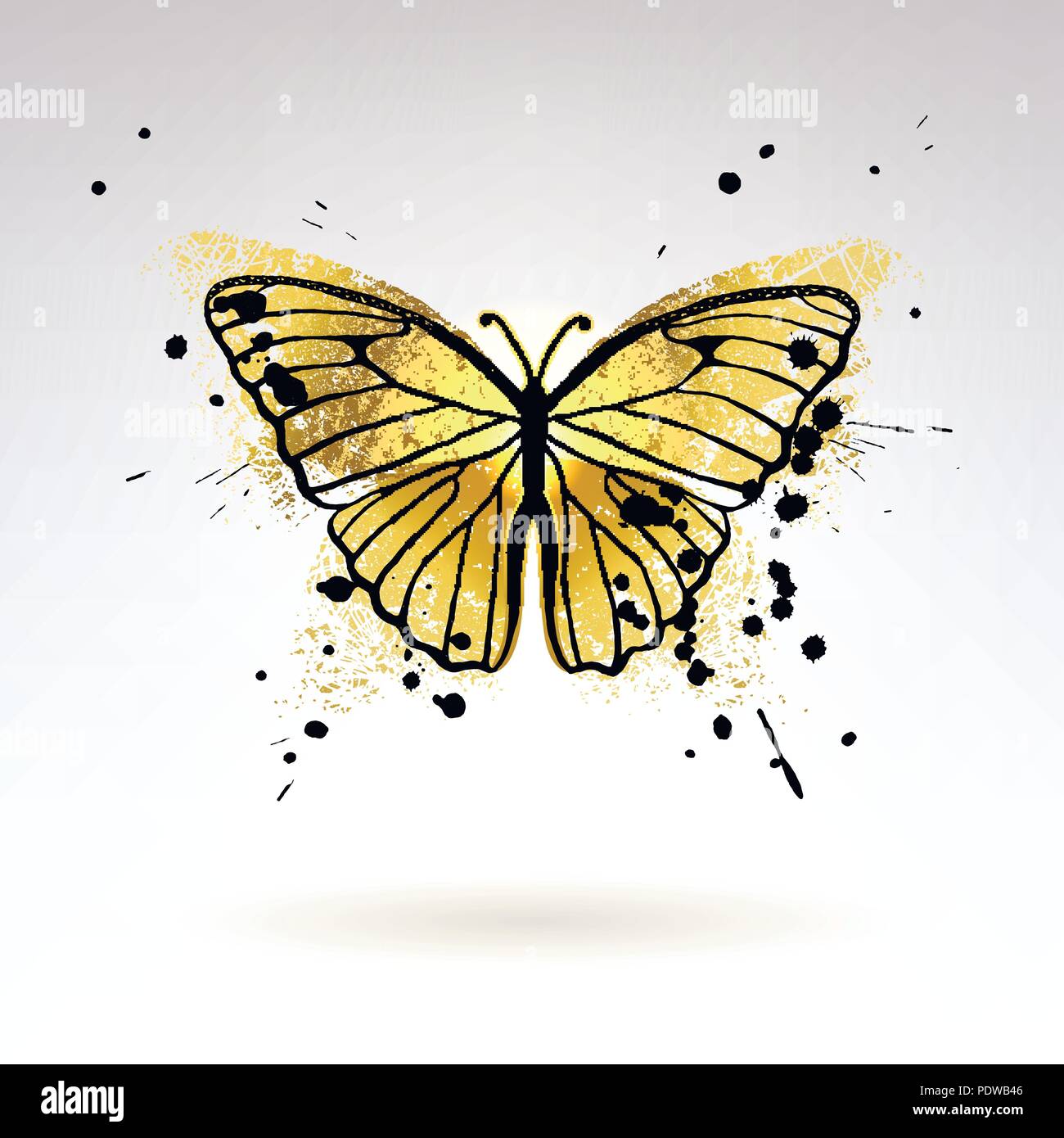 Golden butterfly Stock Vector Images - Alamy