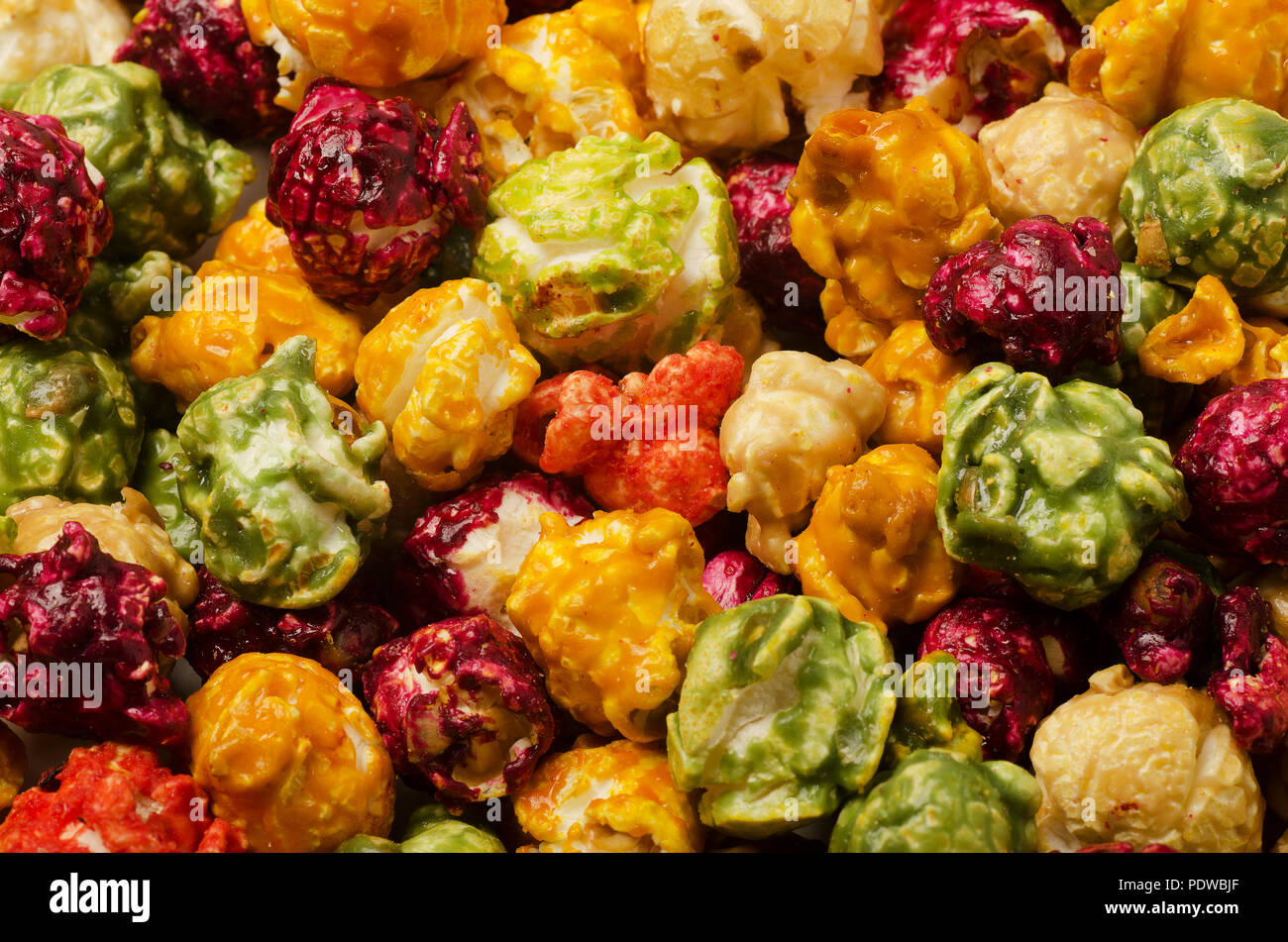 Colorful popcorn for background use Stock Photo - Alamy