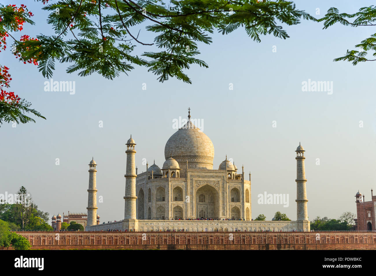 Beautiful landscape of the Taj Mahal from north side across the Yamuna ...