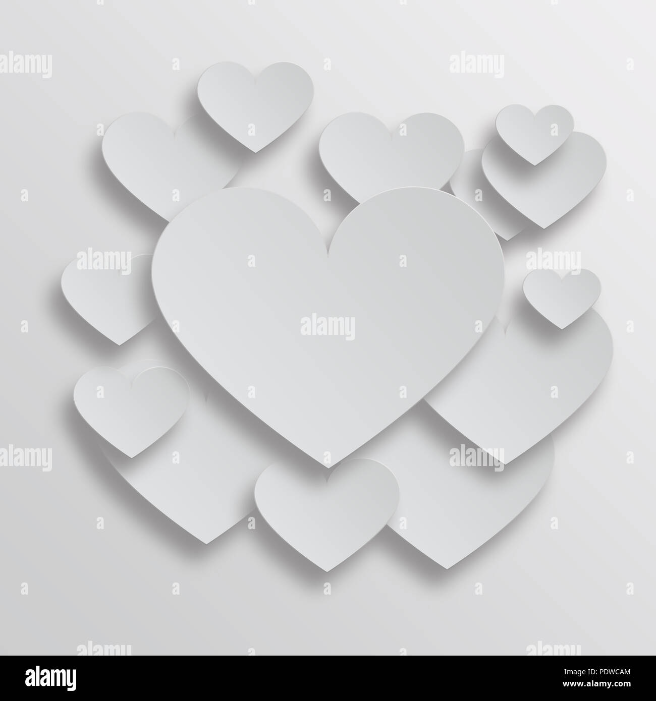 Creative white paper heart wallpaper Stock Photo - Alamy