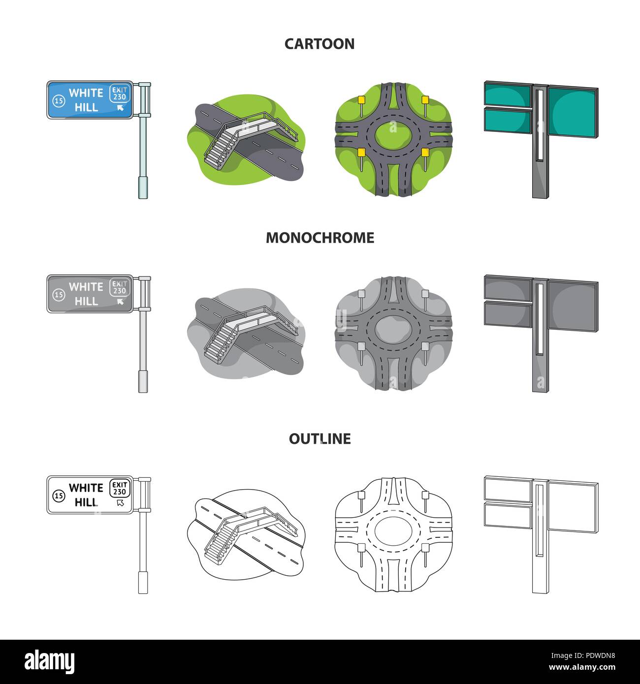 Route marking directions Stock Vector Images - Alamy