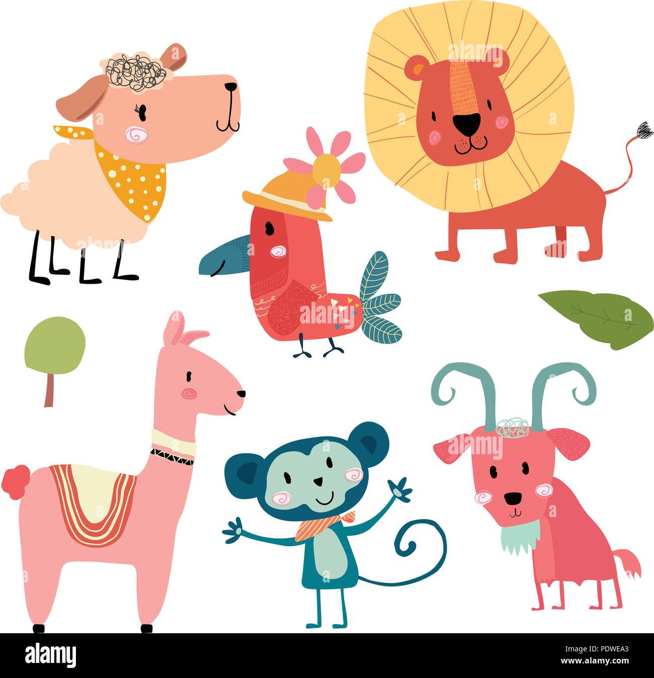 White and black baby goat Stock Vector Images - Alamy