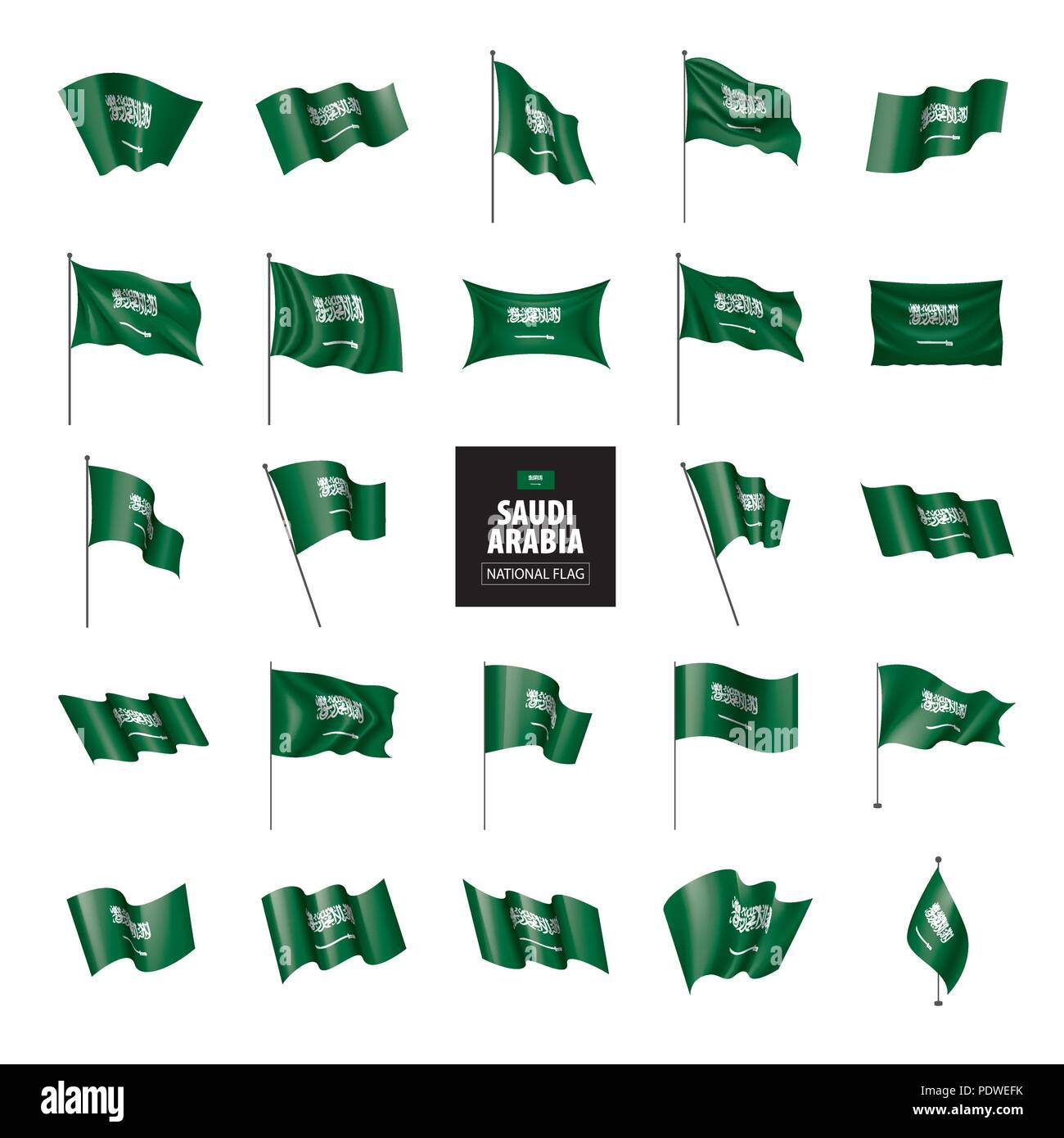 Saudi Arabia flag, vector illustration on a white background Stock ...