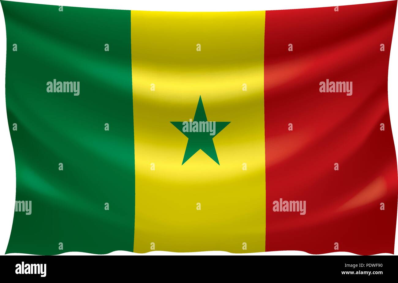 Senegal flag, vector illustration on a white background Stock Vector ...