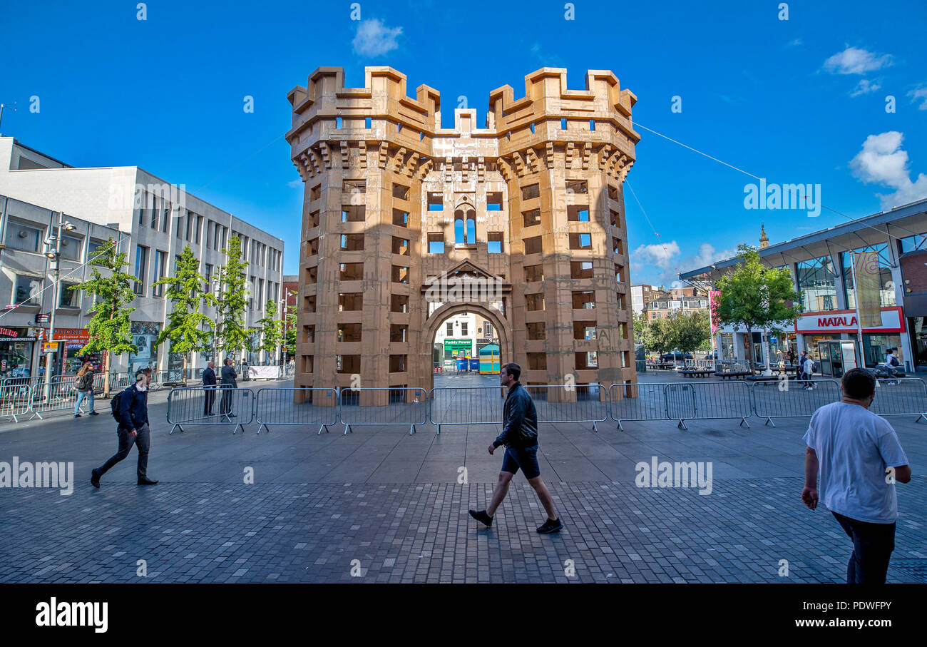A cardboard recreation of Liverpool Castle, which stood from the early ...