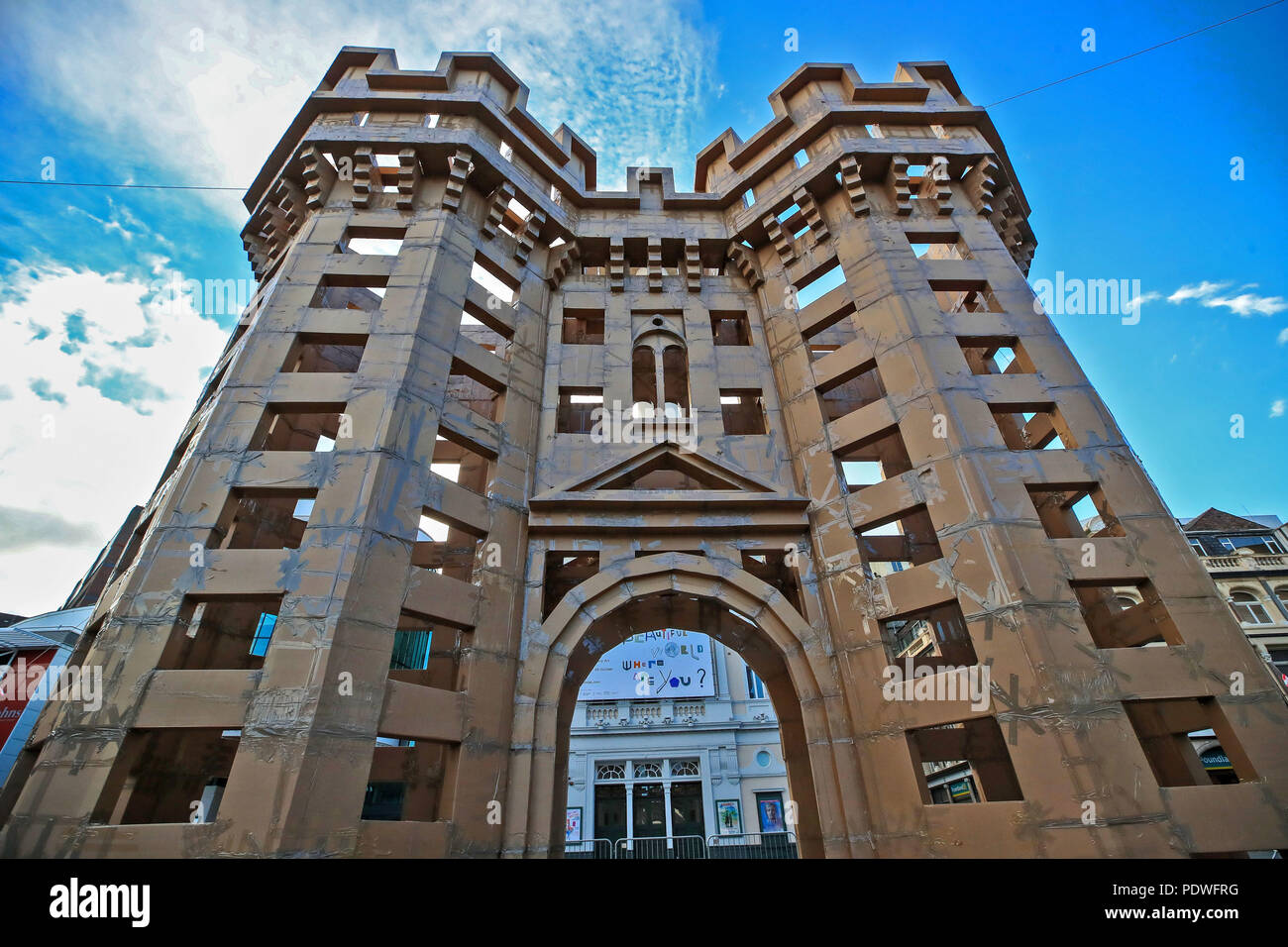 A cardboard recreation of Liverpool Castle, which stood from the early ...