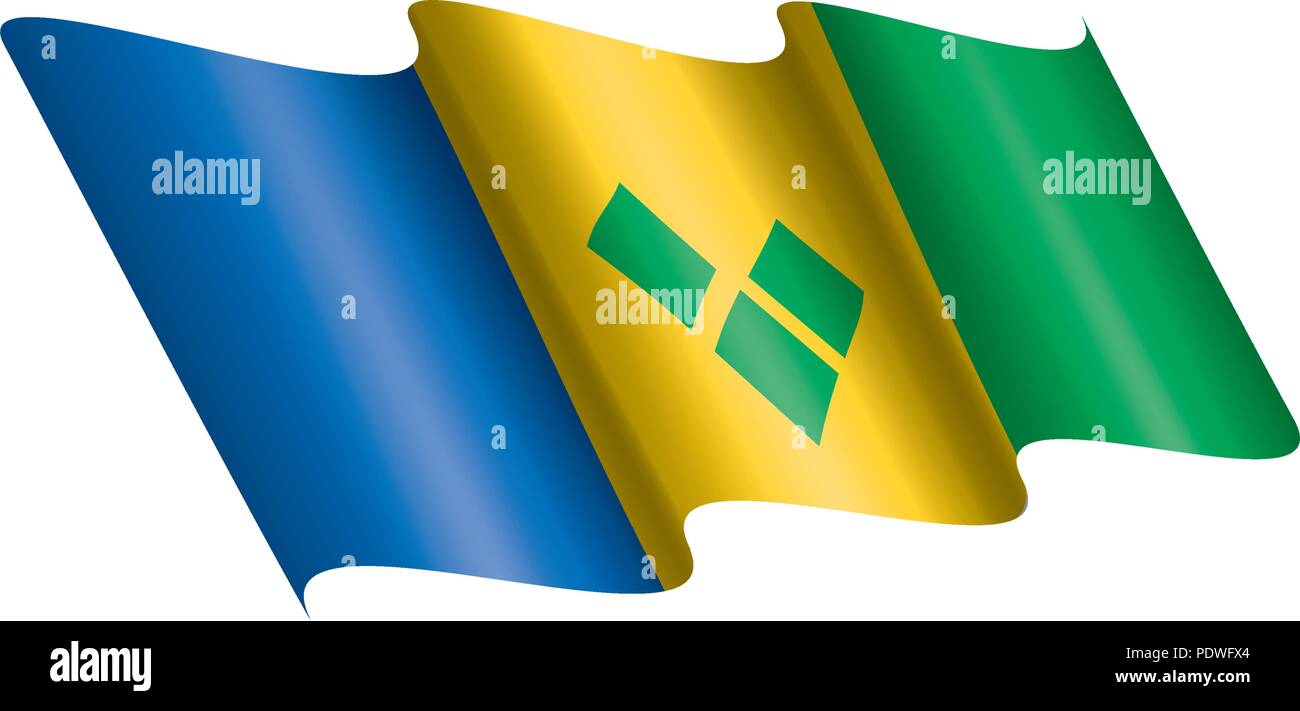 Saint Vincent and the Grenadines flag, vector illustration on a white ...