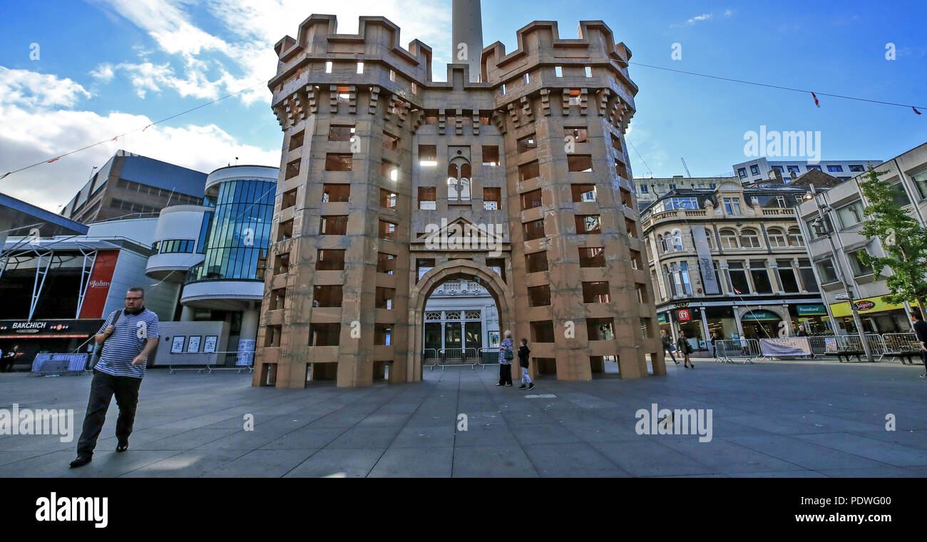 A cardboard recreation of Liverpool Castle, which stood from the early ...