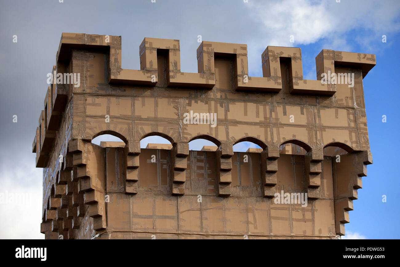 A cardboard recreation of Miller's Castle, which stood in Bootle in the ...