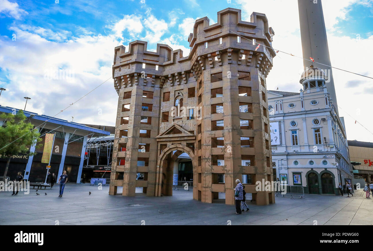 A cardboard recreation of Liverpool Castle, which stood from the early ...