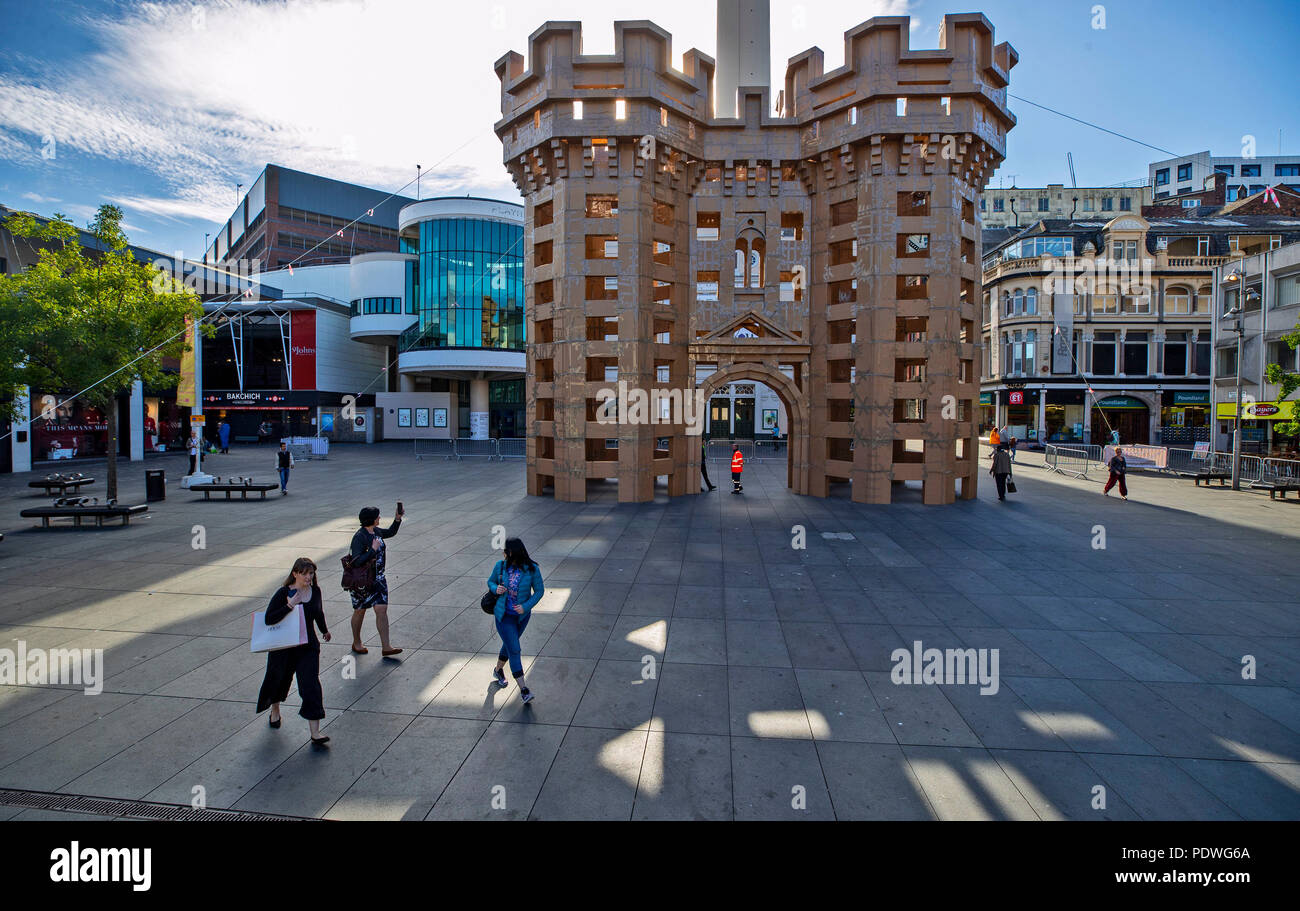 A cardboard recreation of Liverpool Castle, which stood from the early ...
