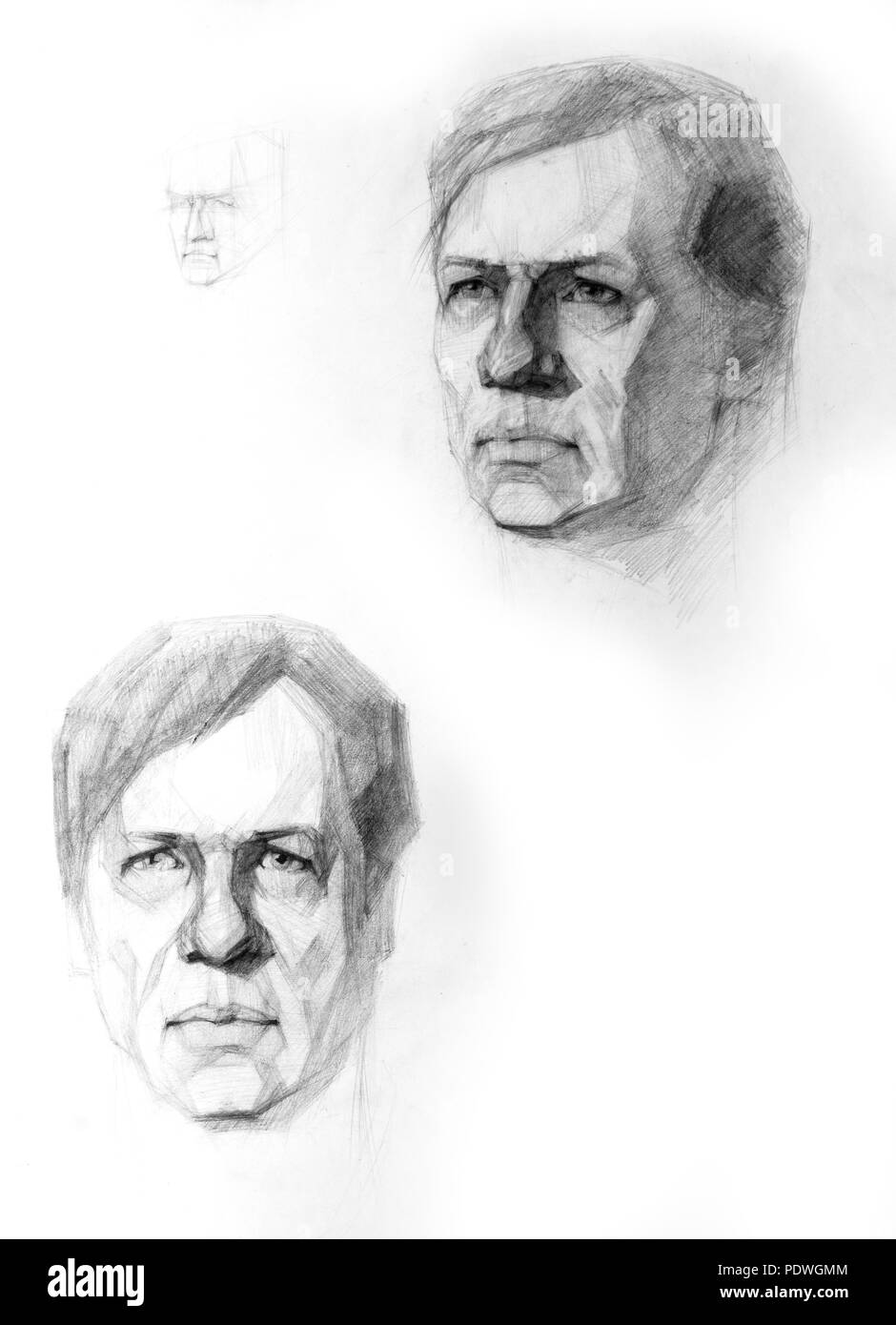 illustration drawing, sketch, portrait Stock Photo - Alamy