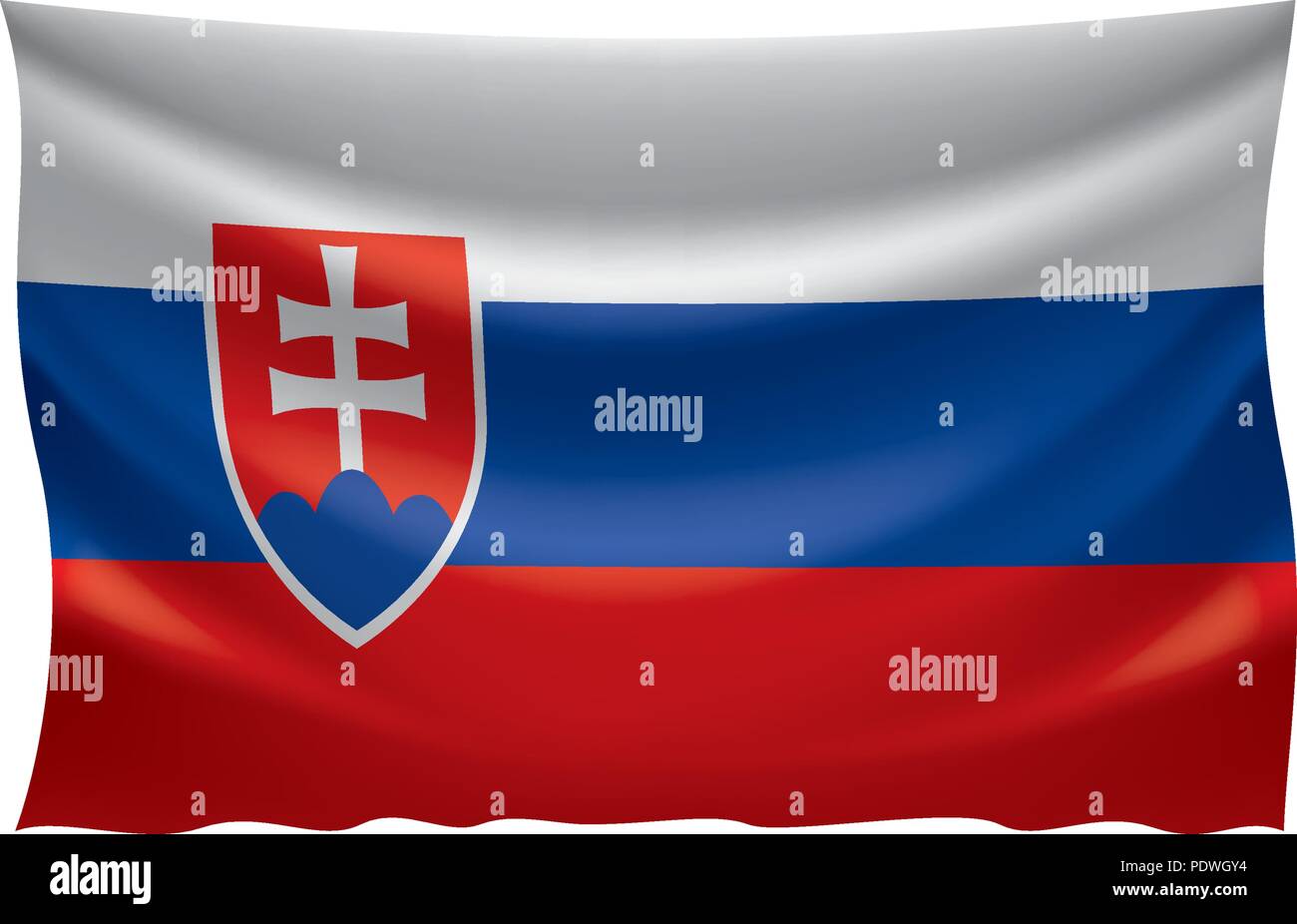 Slovakia flag, vector illustration on a white background Stock Vector ...