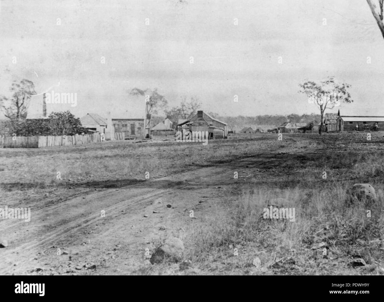 236 StateLibQld 1 162843 Outbuildings on Jimbour Station, ca. 1880 ...