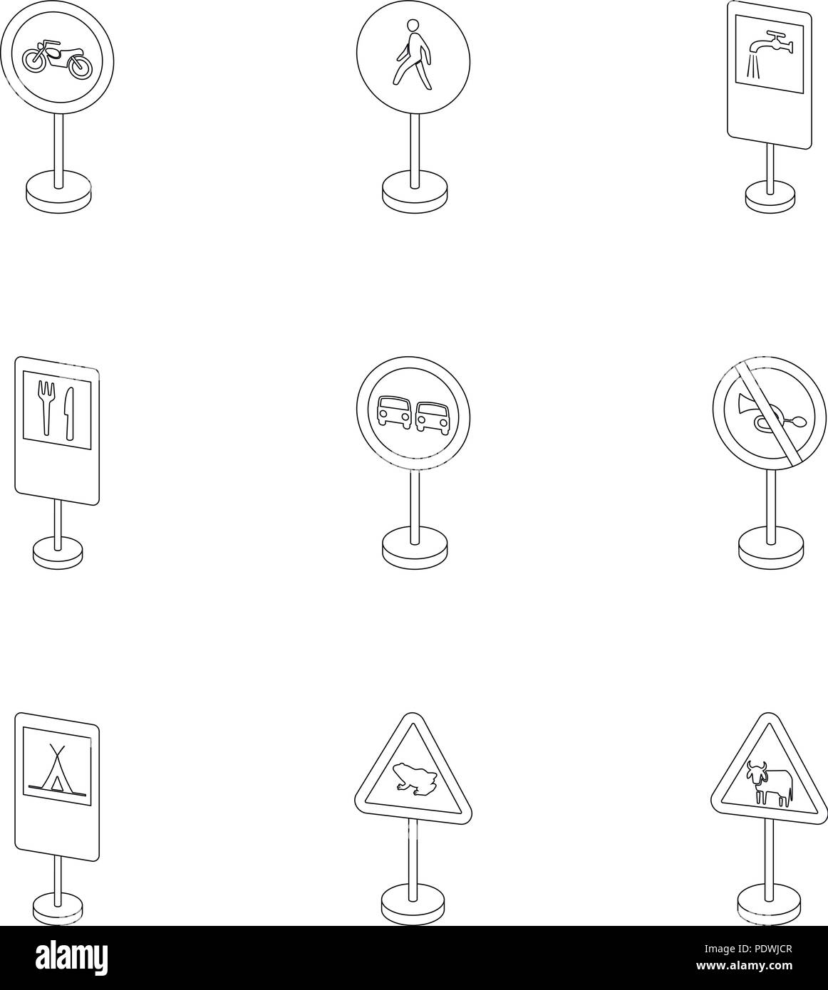 Set of road signs. Signs of prohibition, permission, priority. Road ...
