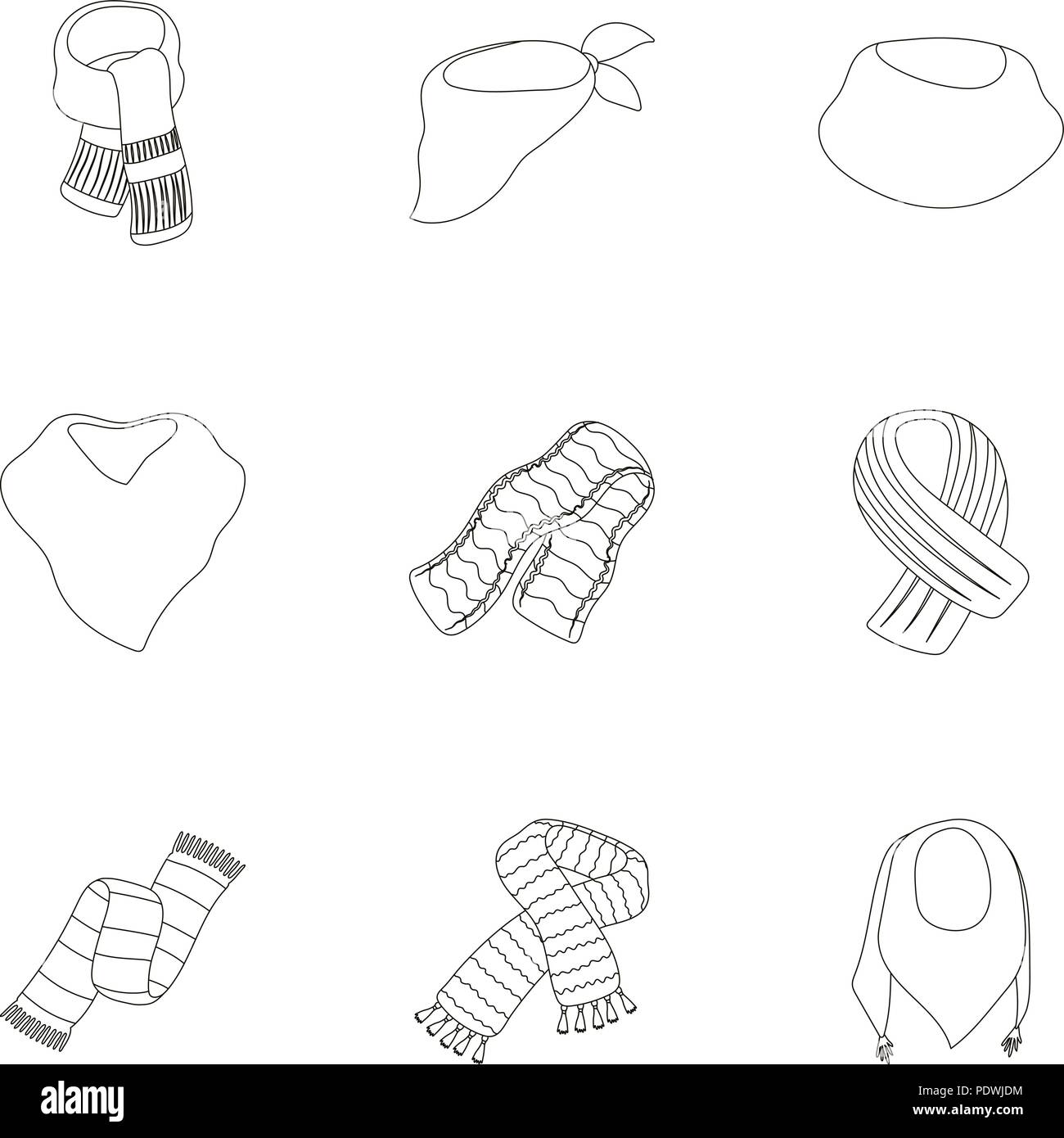 Beautiful woolen, silk-colored warm scarves of shawls. scarves and ...