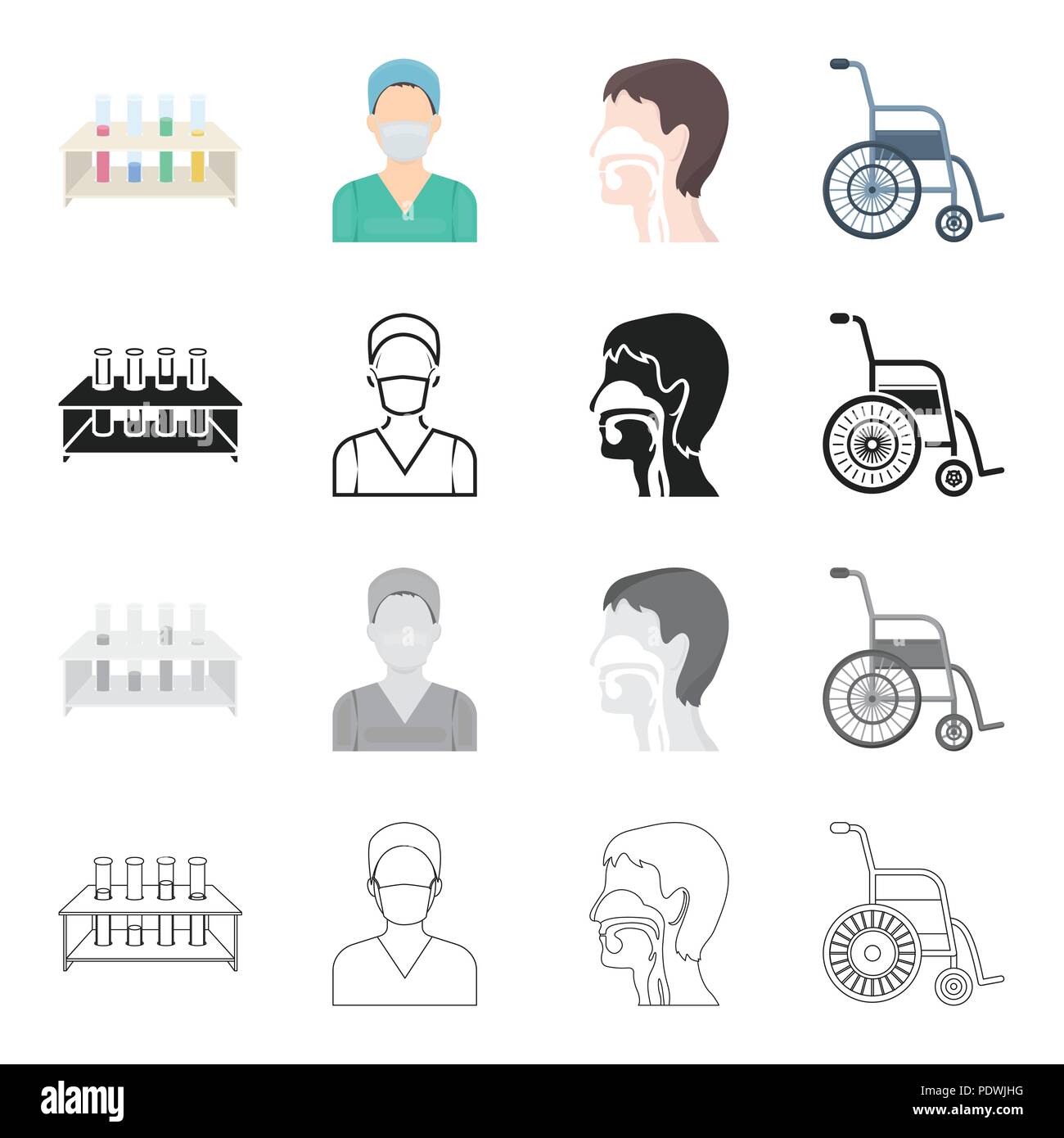 Hospital, medicine, polyclinic and other icon in cartoon style. Metal ...