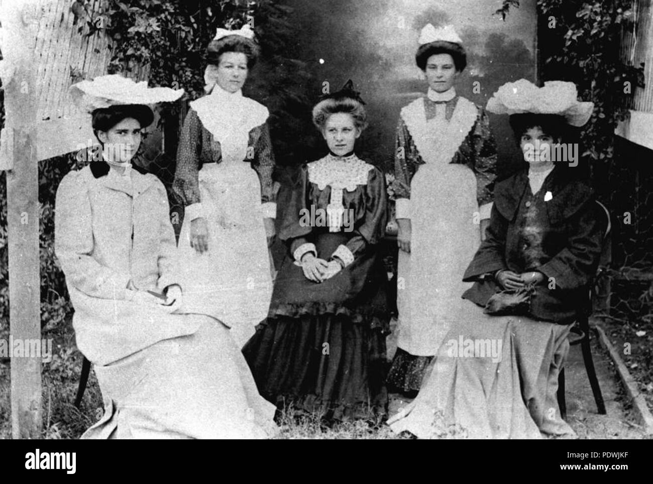 249 StateLibQld 1 199531 In the garden at Aramac, ca. 1904 Stock Photo ...