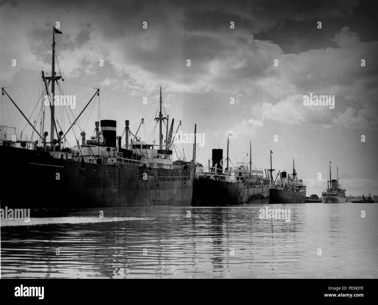 Ships lined up along the wharves at hamilton about hi-res stock ...