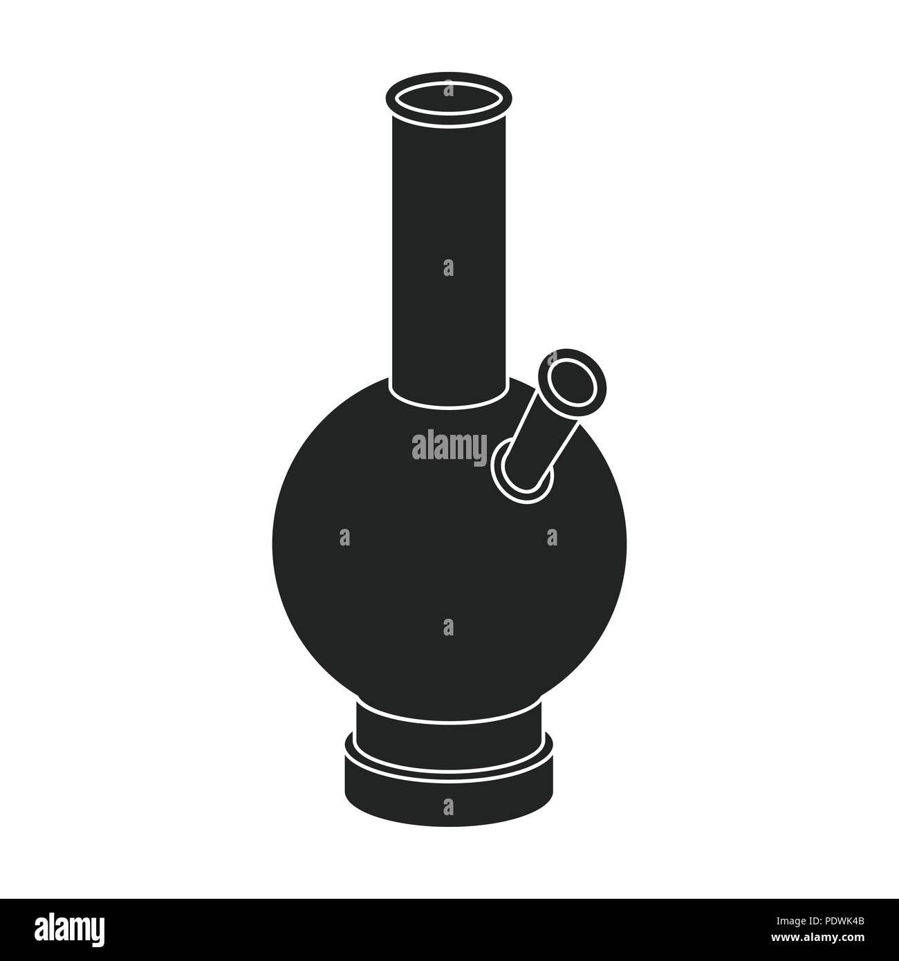 Bong icon in black style isolated on white background. Drugs symbol ...