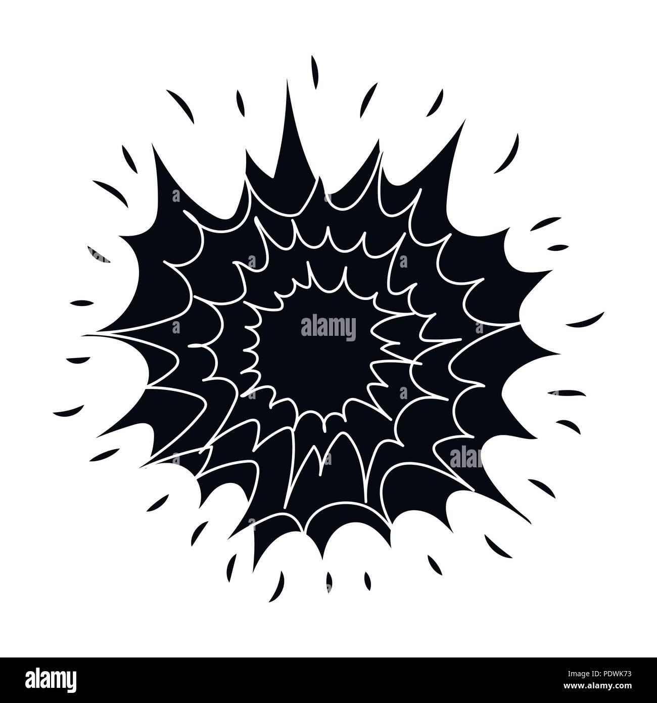 Explosion icon in black design isolated on white background. Explosions ...
