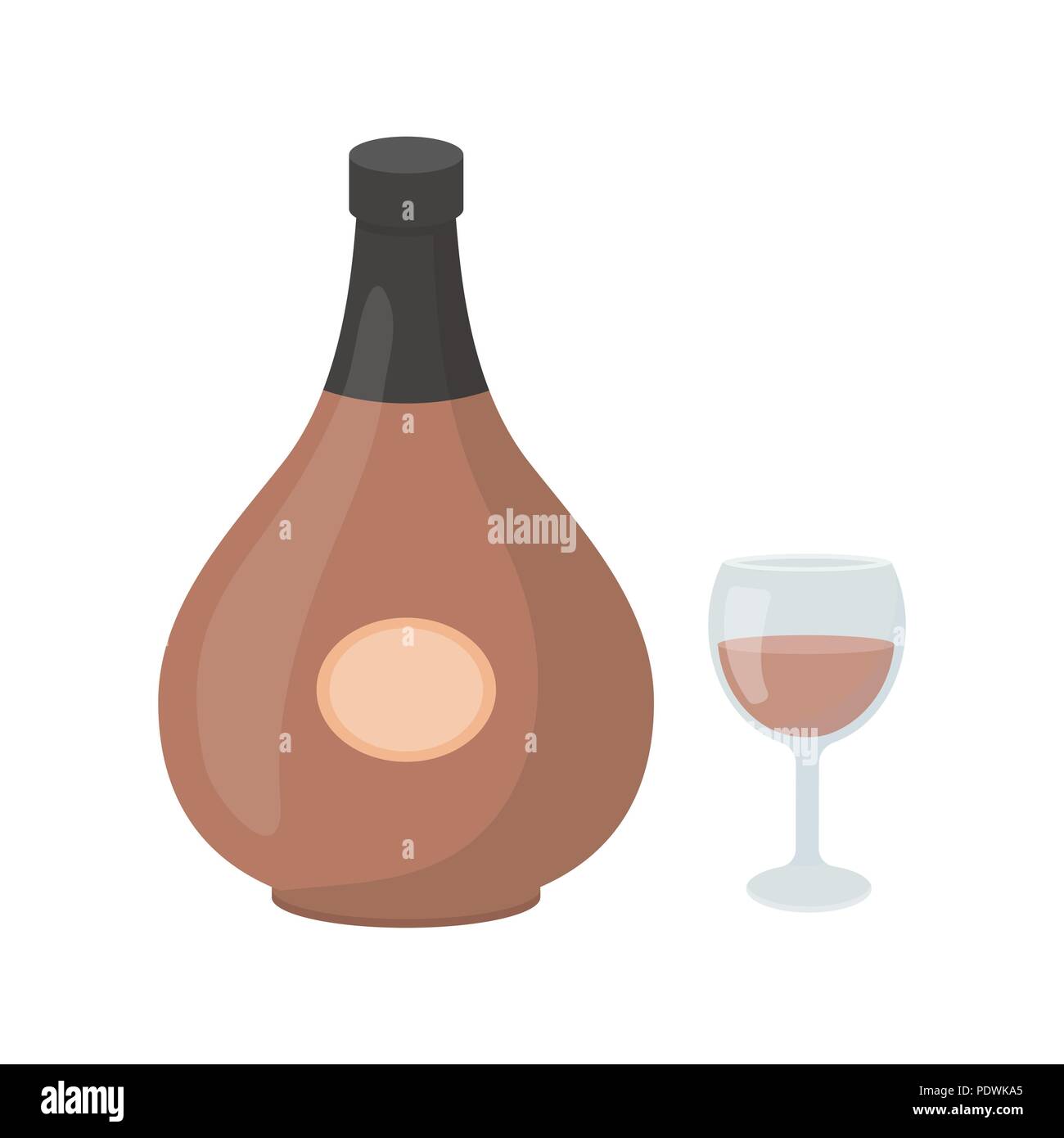 Cognac icon in cartoon style isolated on white background. Alcohol ...