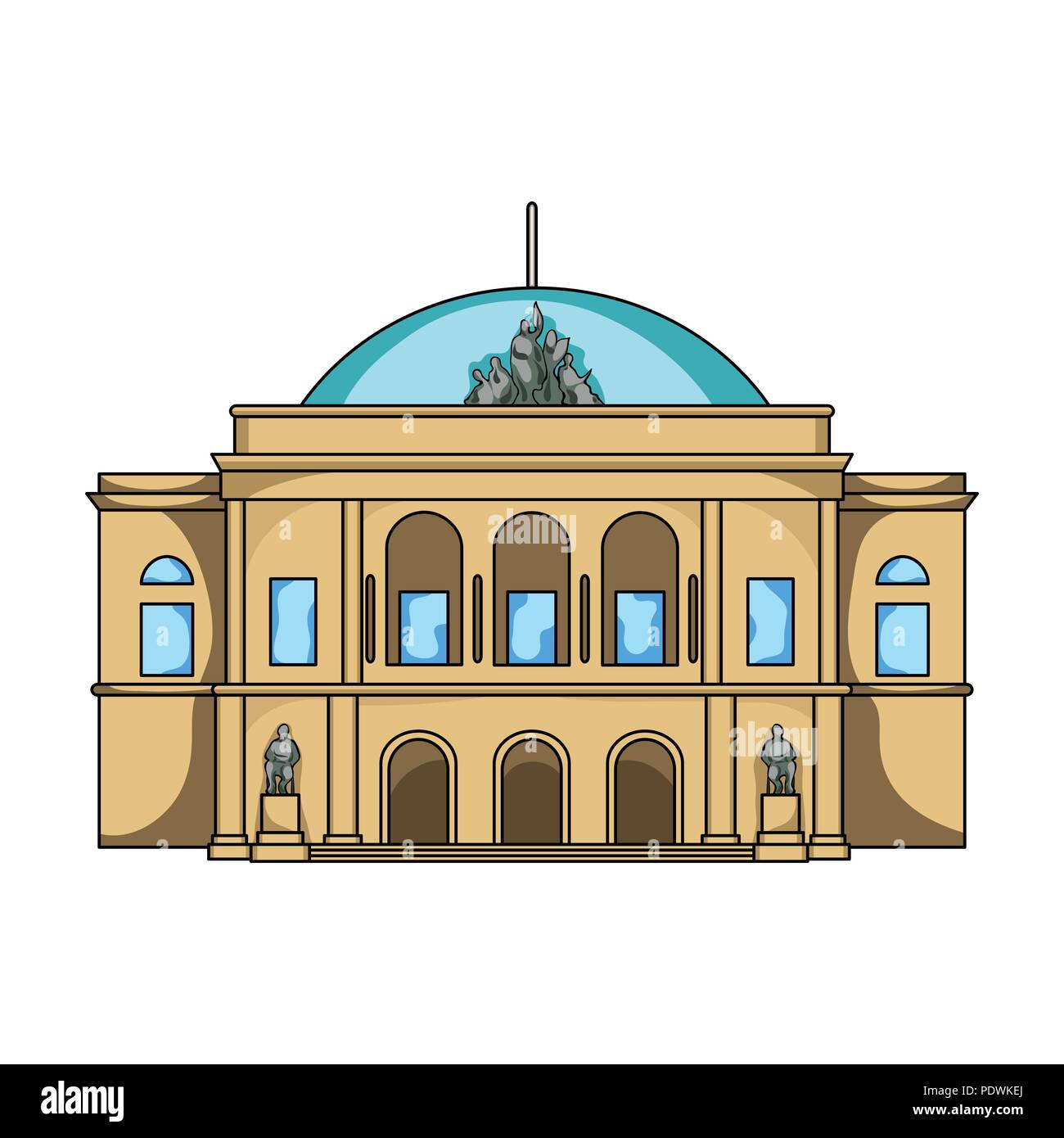 Building, single icon in cartoon style.Building vector symbol stock ...