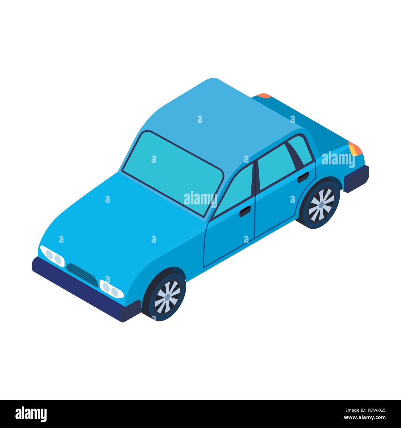 Car icon in cartoon design isolated on white background. Transportation ...