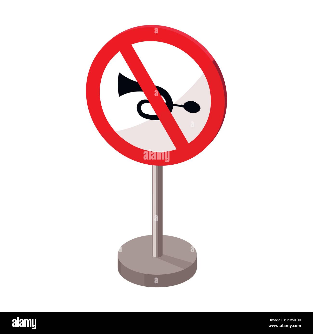 Prohibitory road sign icon in cartoon design isolated on white ...