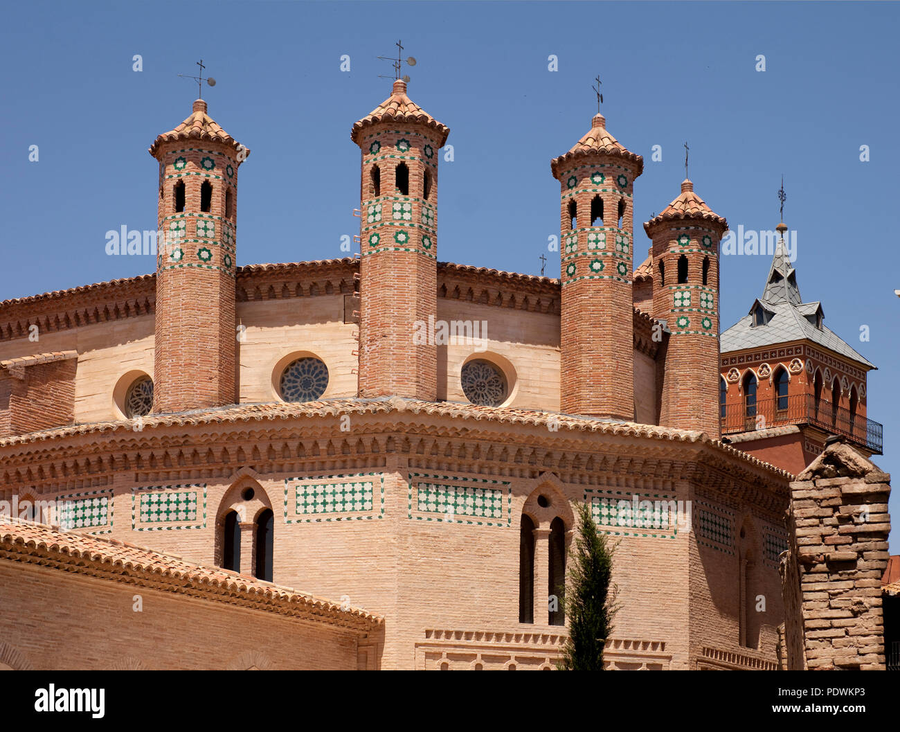 Teruel, Apsis der Iglesia San Pedro. Romanesque und Mudéjar Architektur ...
