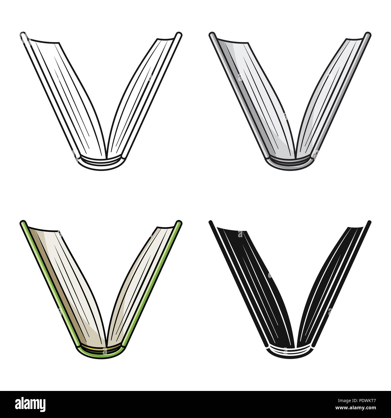 Opened book icon in cartoon design isolated on white background. Books ...